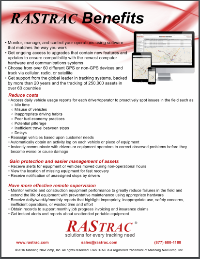 RASTRAC Benefits | Feature Sheet | RASTRAC